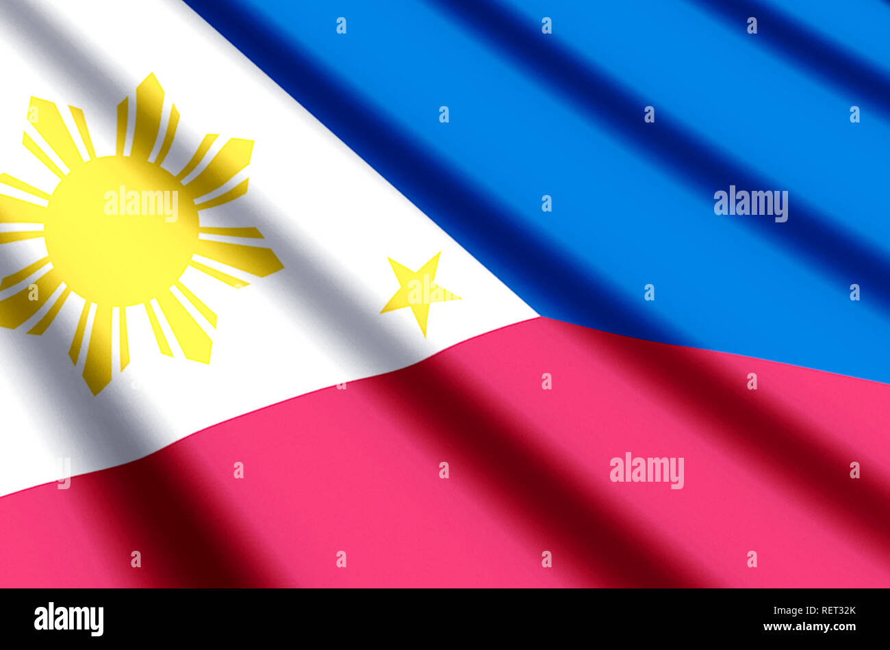Philippines waving and closeup flag illustration. Perfect for ...