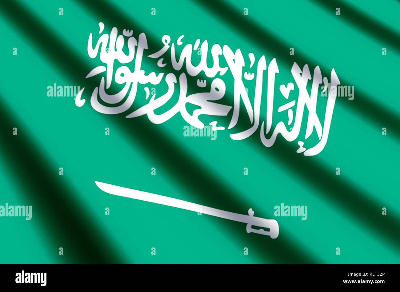 Saudi Arabia waving and closeup flag illustration. Perfect for ...