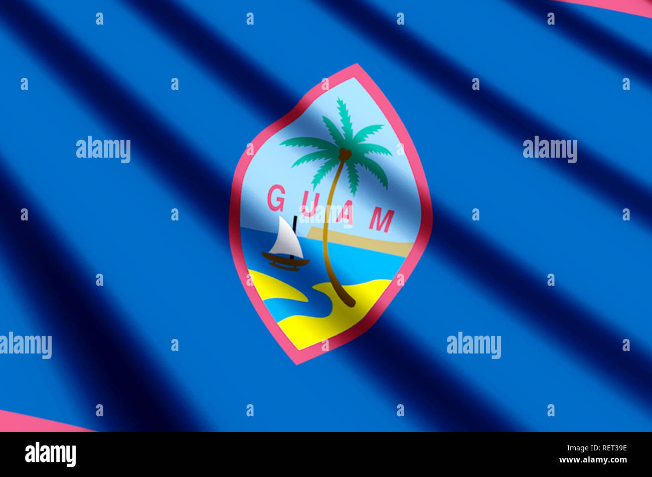 Guam waving and closeup flag illustration. Perfect for background or ...