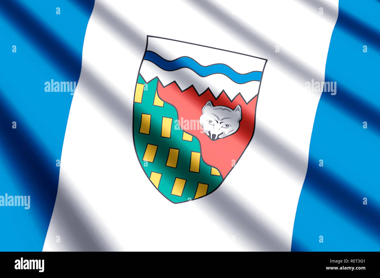 Northwest Territories waving and closeup flag illustration. Perfect for ...