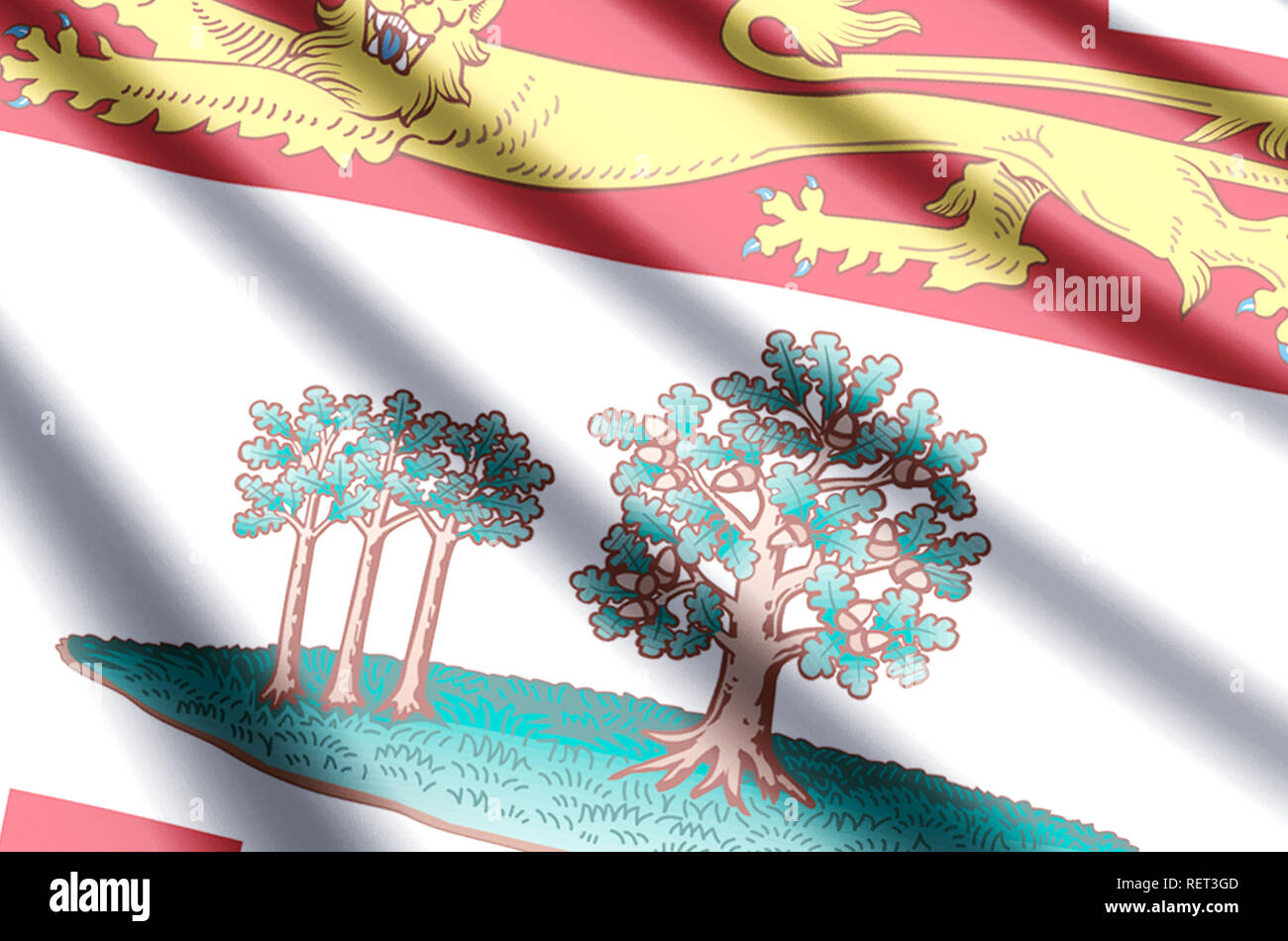 Prince Edward Island waving and closeup flag illustration. Perfect for ...