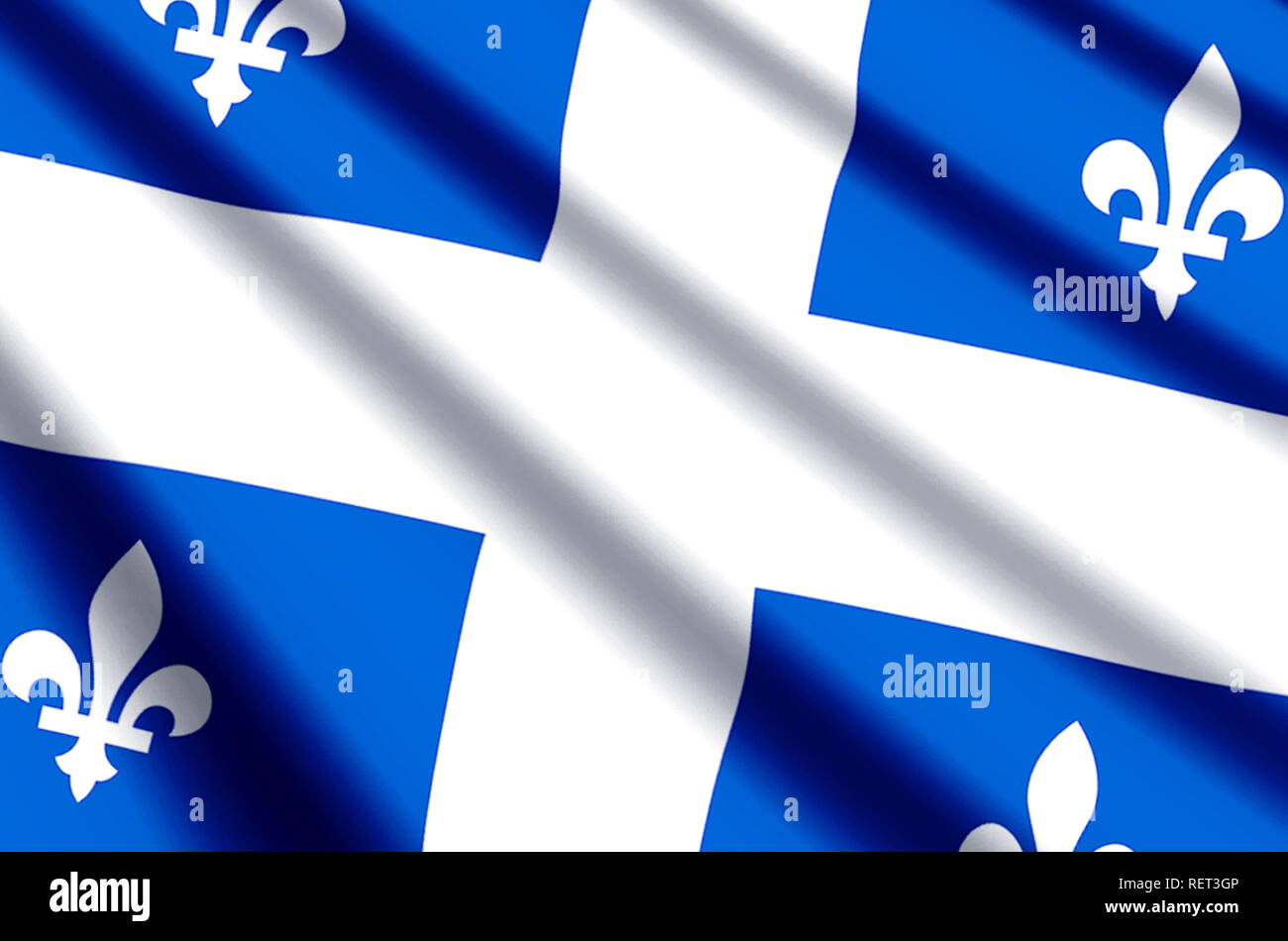 Quebec waving and closeup flag illustration. Perfect for background or ...