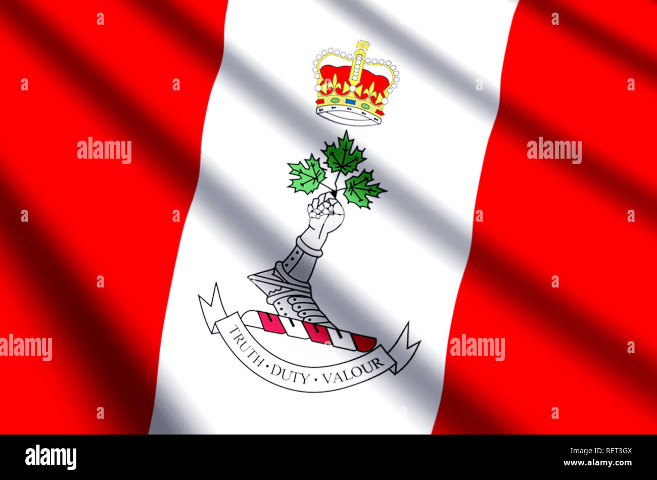 Royal Military College Of Canada waving and closeup flag illustration ...
