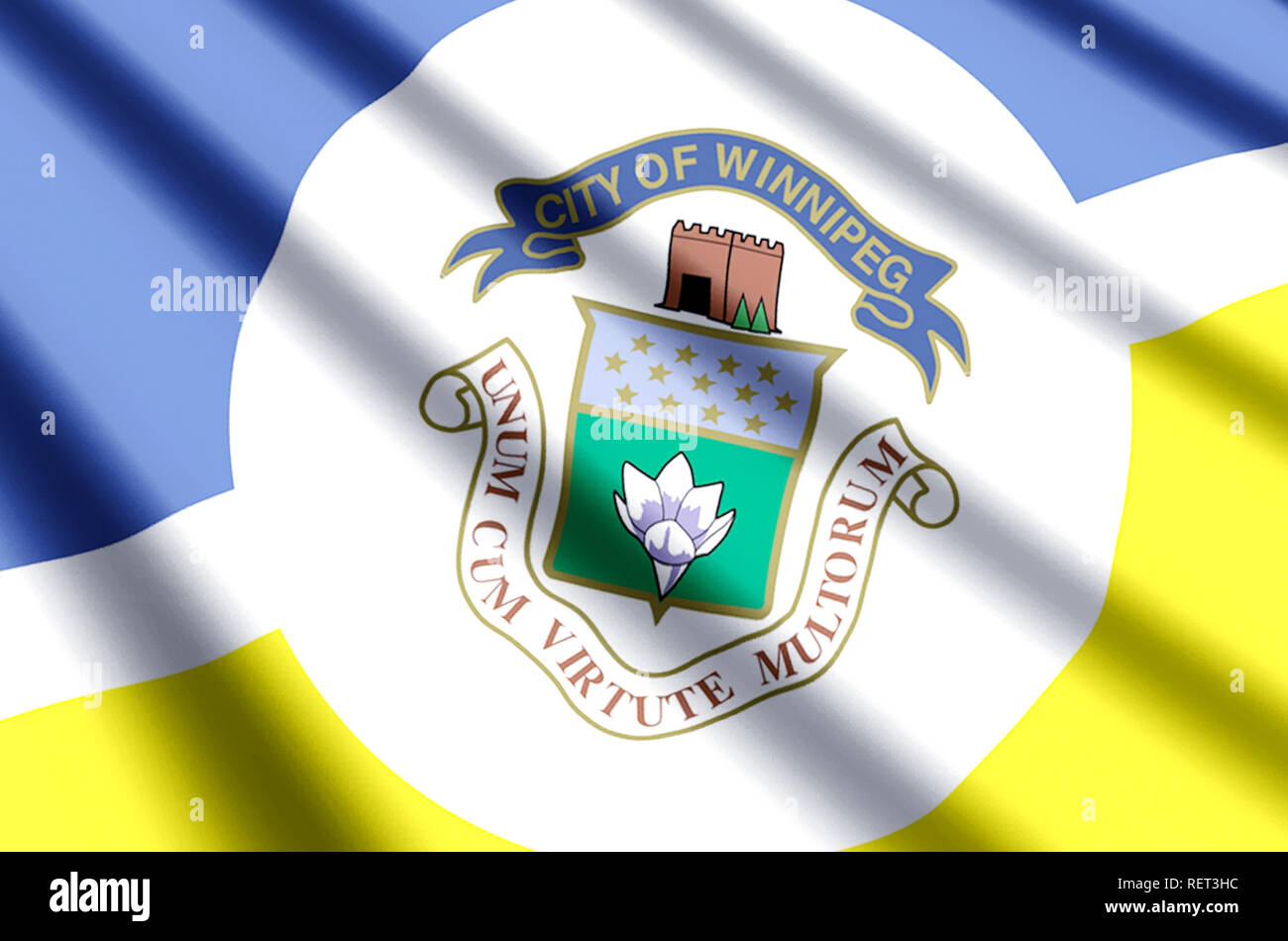 Winnipeg waving and closeup flag illustration. Perfect for background ...