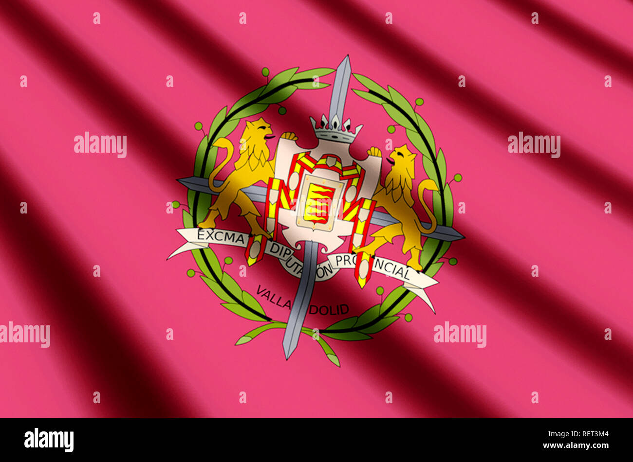Valladolid waving and closeup flag illustration. Perfect for background ...