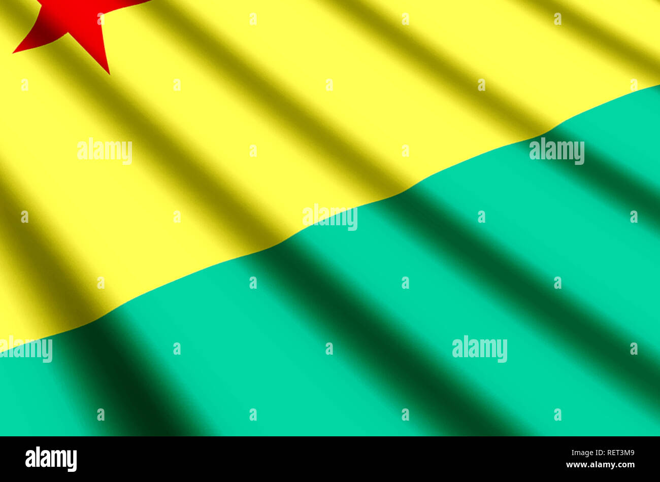 Acre waving and closeup flag illustration. Perfect for background or ...