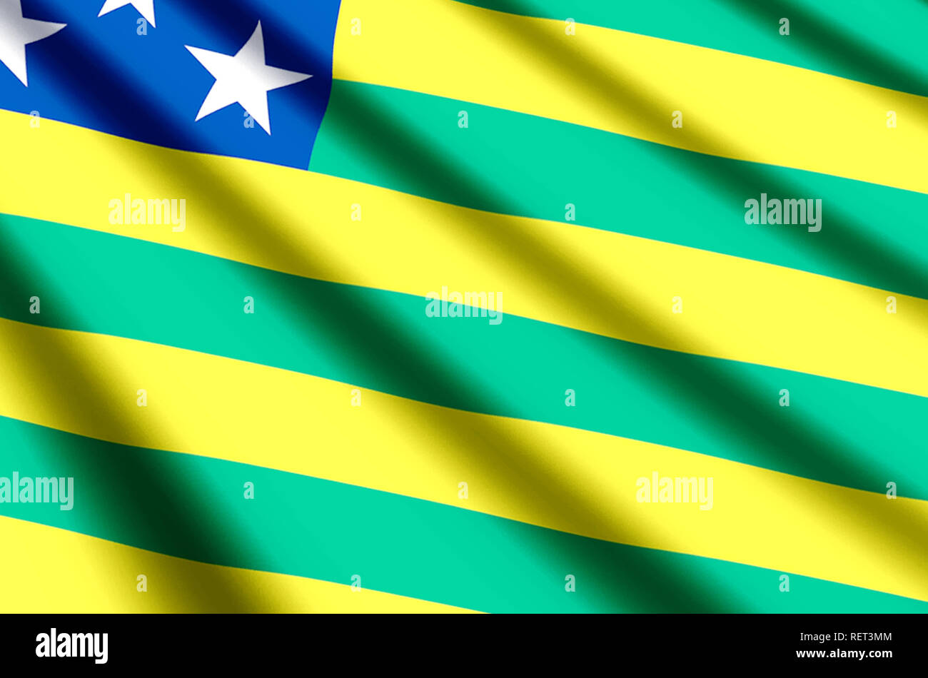 Flag of Goias waving and closeup flag illustration. Perfect for ...