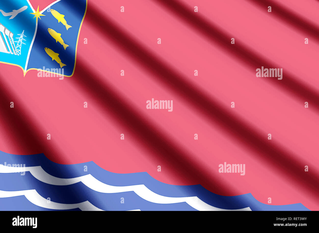 Magadan waving and closeup flag illustration. Perfect for background or ...