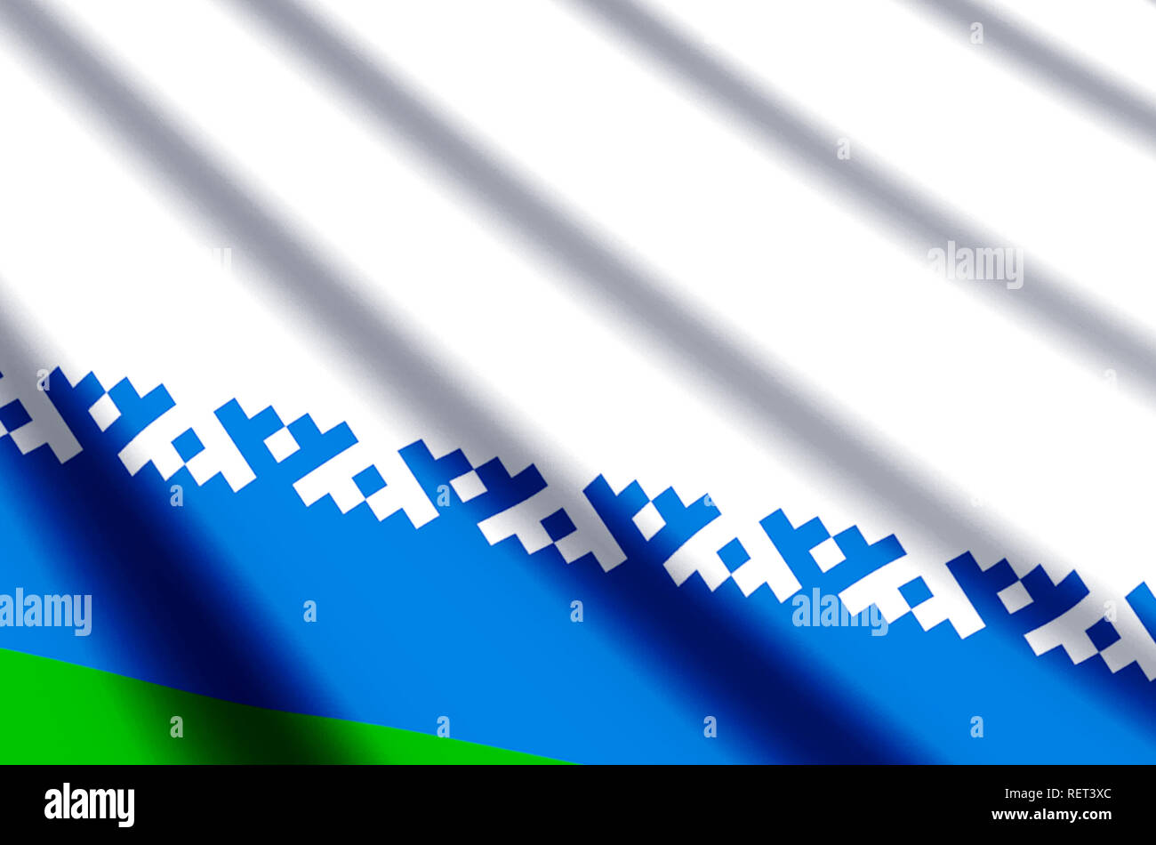 Nenets Autonomous District waving and closeup flag illustration ...