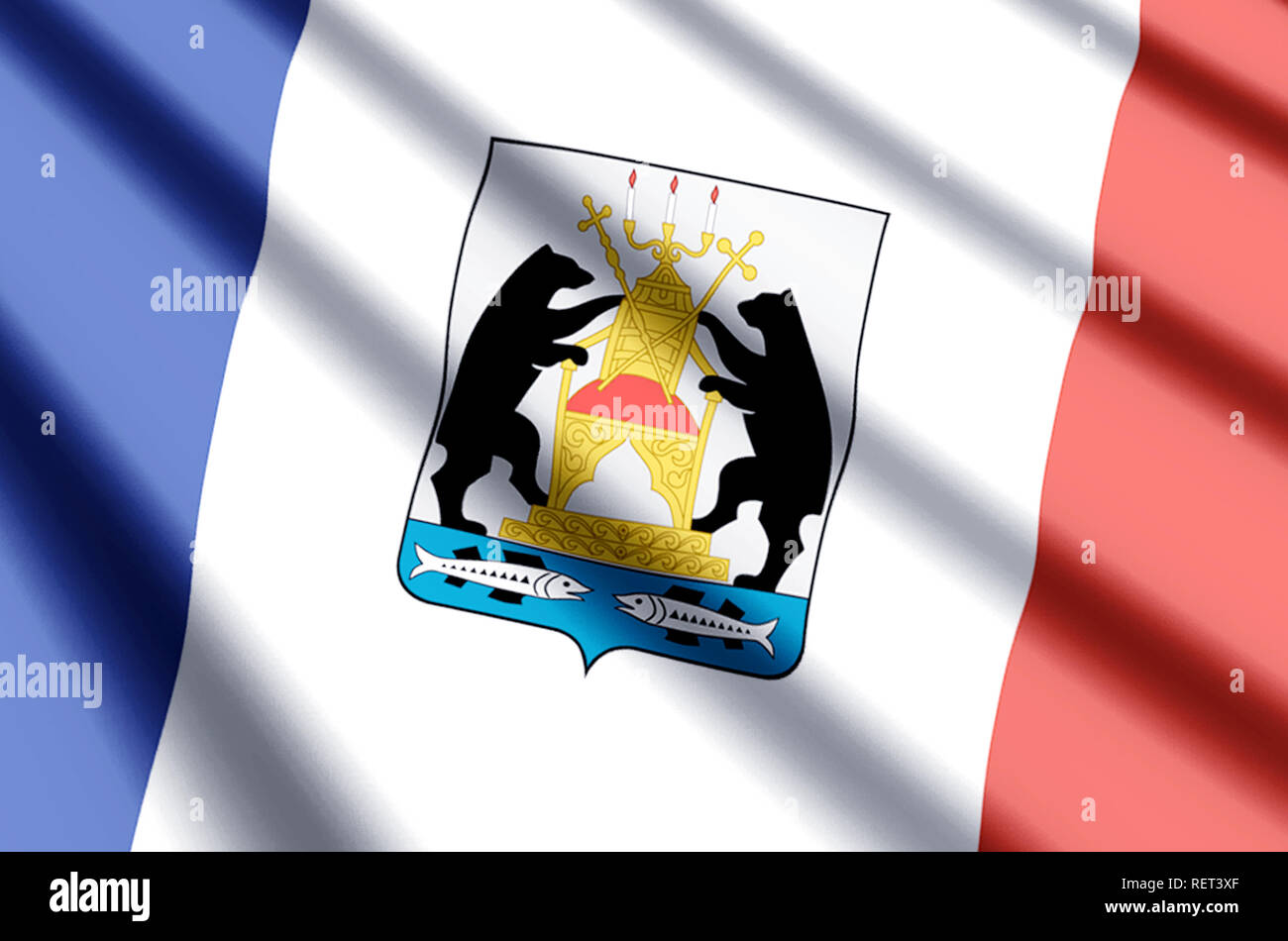 Novgorod waving and closeup flag illustration. Perfect for background ...