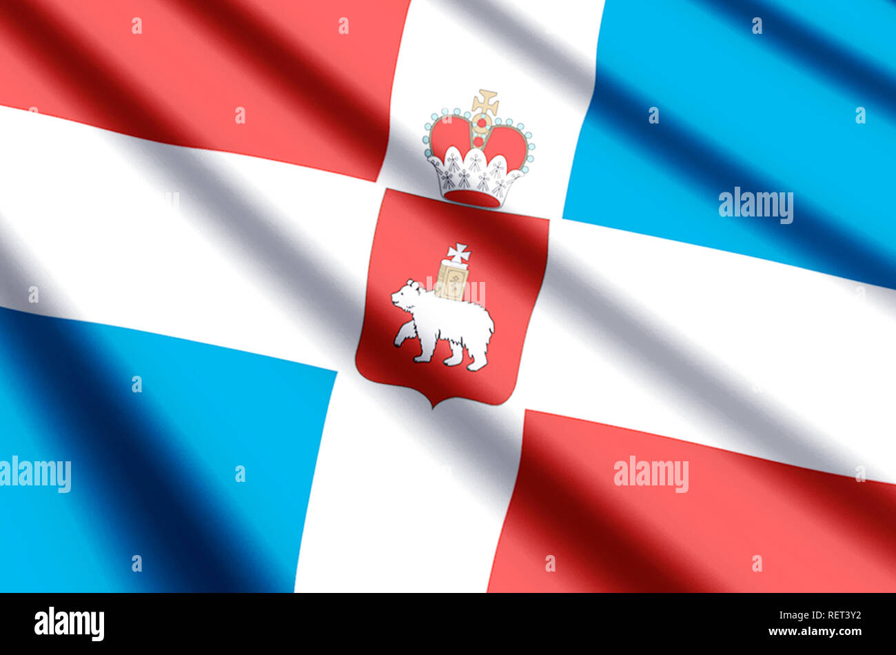 Perm waving and closeup flag illustration. Perfect for background or ...
