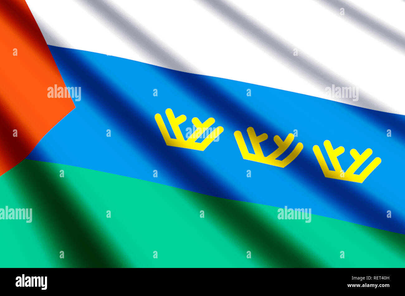 Tyumen waving and closeup flag illustration. Perfect for background or ...