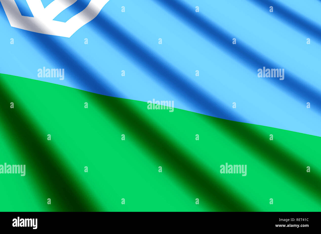 Yugra waving and closeup flag illustration. Perfect for background or ...