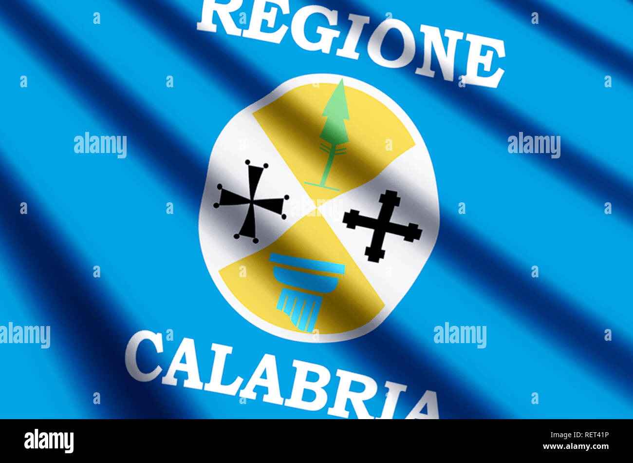 Calabria waving and closeup flag illustration. Perfect for background ...