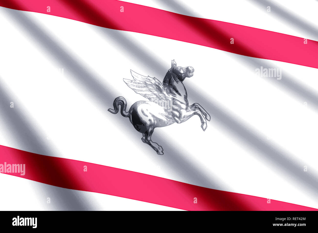 Tuscany waving and closeup flag illustration. Perfect for background or ...