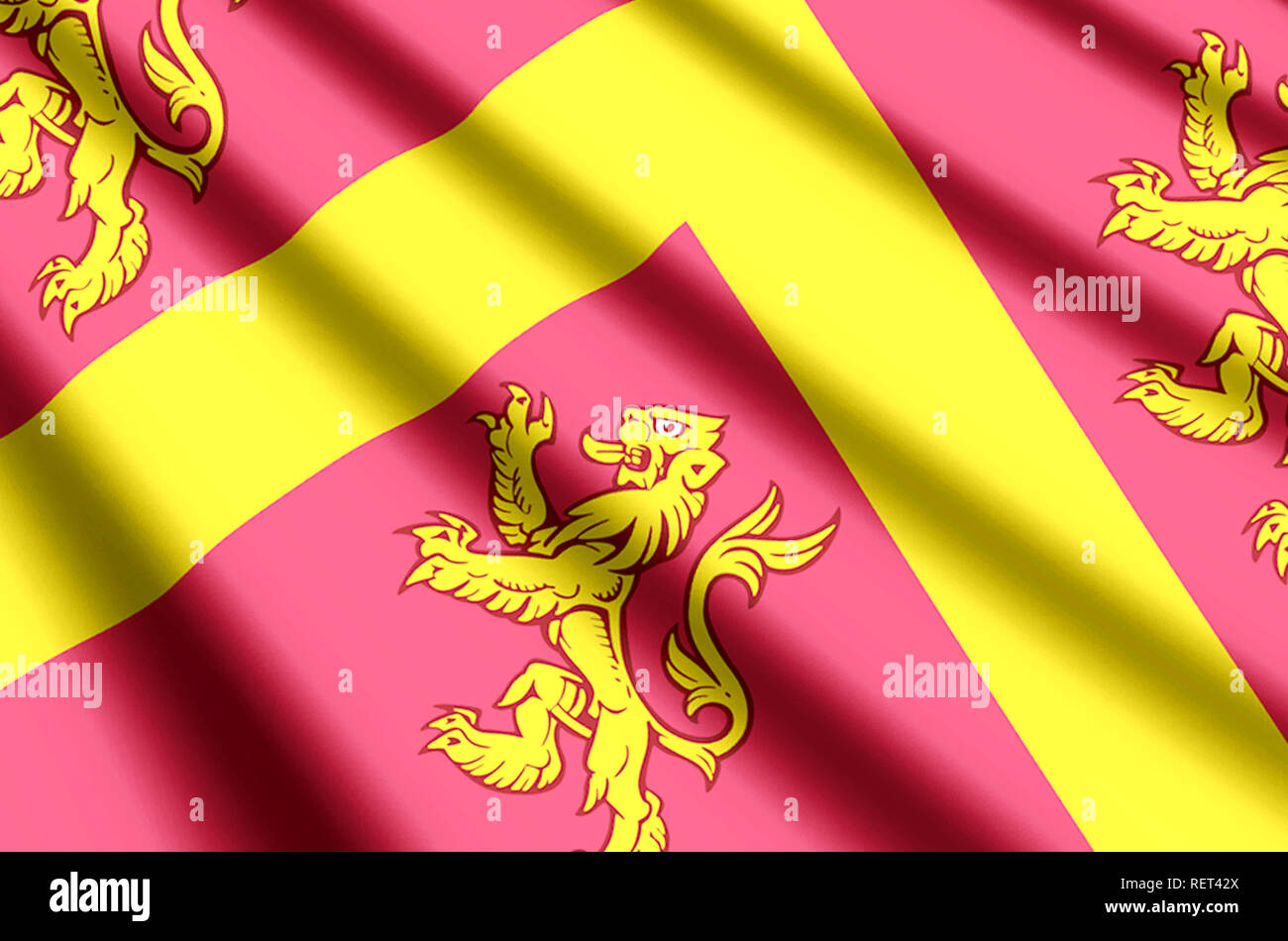 Anglesey waving and closeup flag illustration. Perfect for background ...