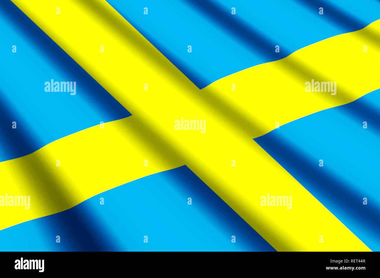 Saint Alban Cross waving and closeup flag illustration. Perfect for ...