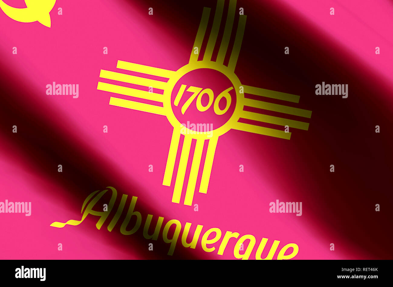 Albuquerque New Mexico stylish waving and closeup flag illustration ...