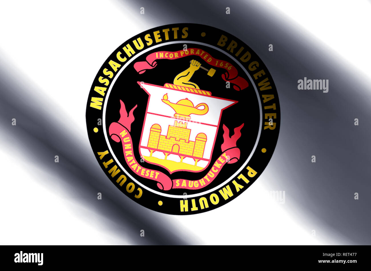 Bridgewater stylish waving and closeup flag illustration. Perfect for ...