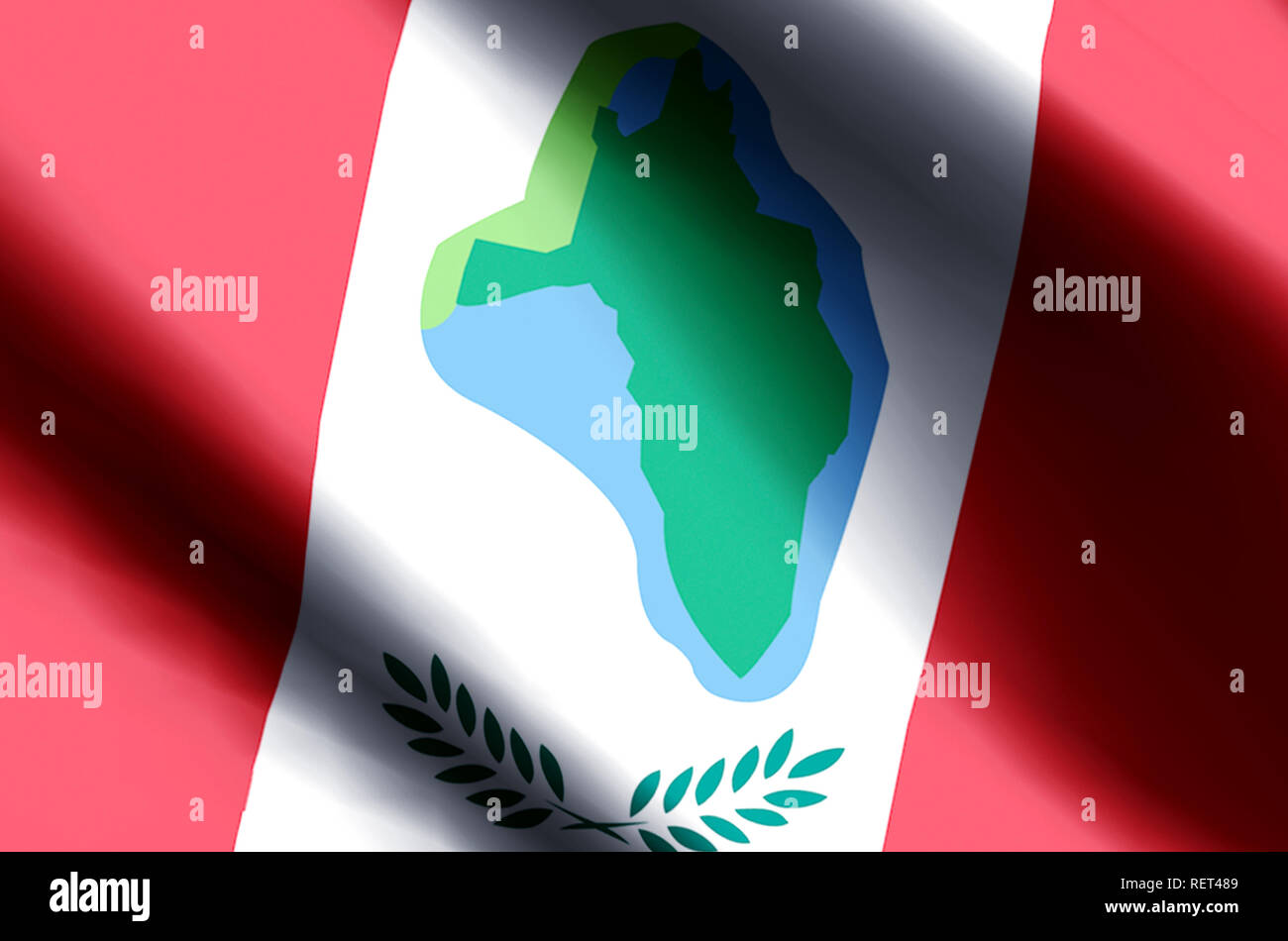 Cumberland Head stylish waving and closeup flag illustration. Perfect ...