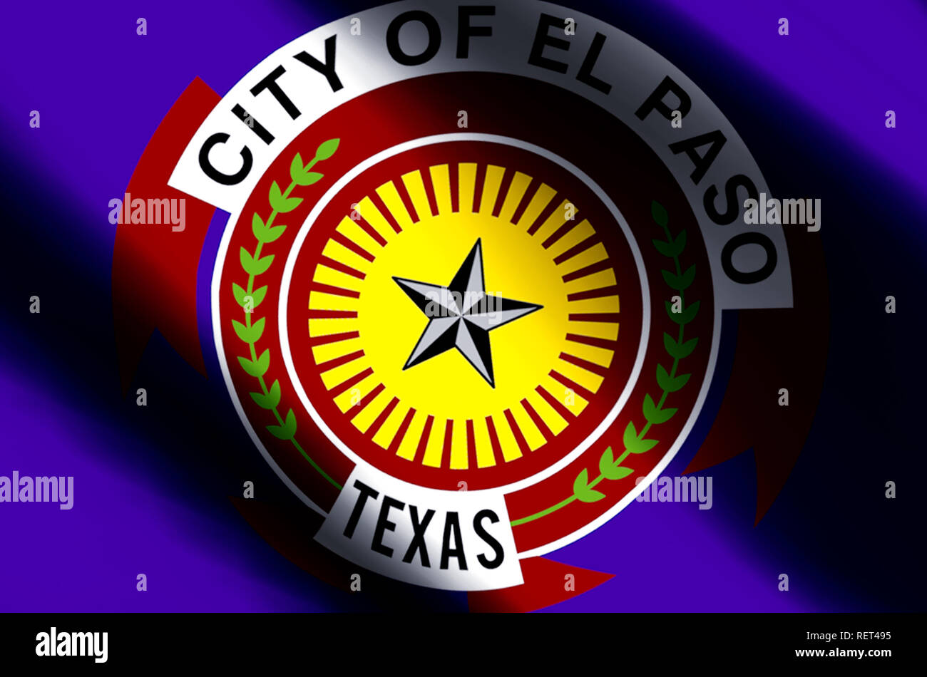 El Paso Texas stylish waving and closeup flag illustration. Perfect for ...