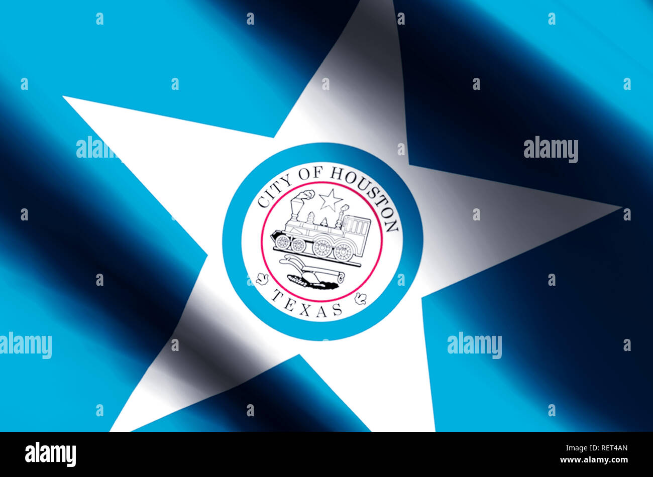 Houston Texas stylish waving and closeup flag illustration. Perfect for ...