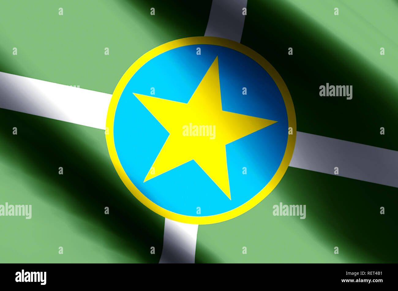 Jackson Mississippi stylish waving and closeup flag illustration ...