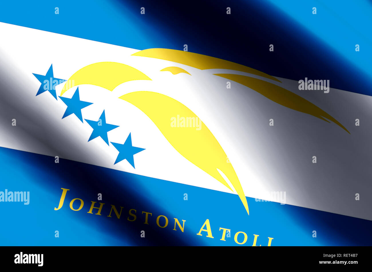 Johnston Atoll stylish waving and closeup flag illustration. Perfect ...