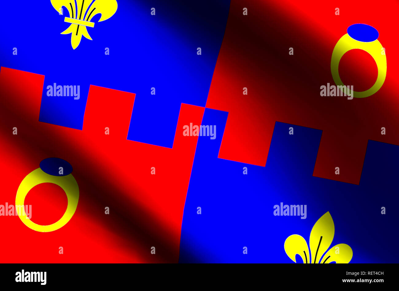 Montgomery County stylish waving and closeup flag illustration. Perfect ...