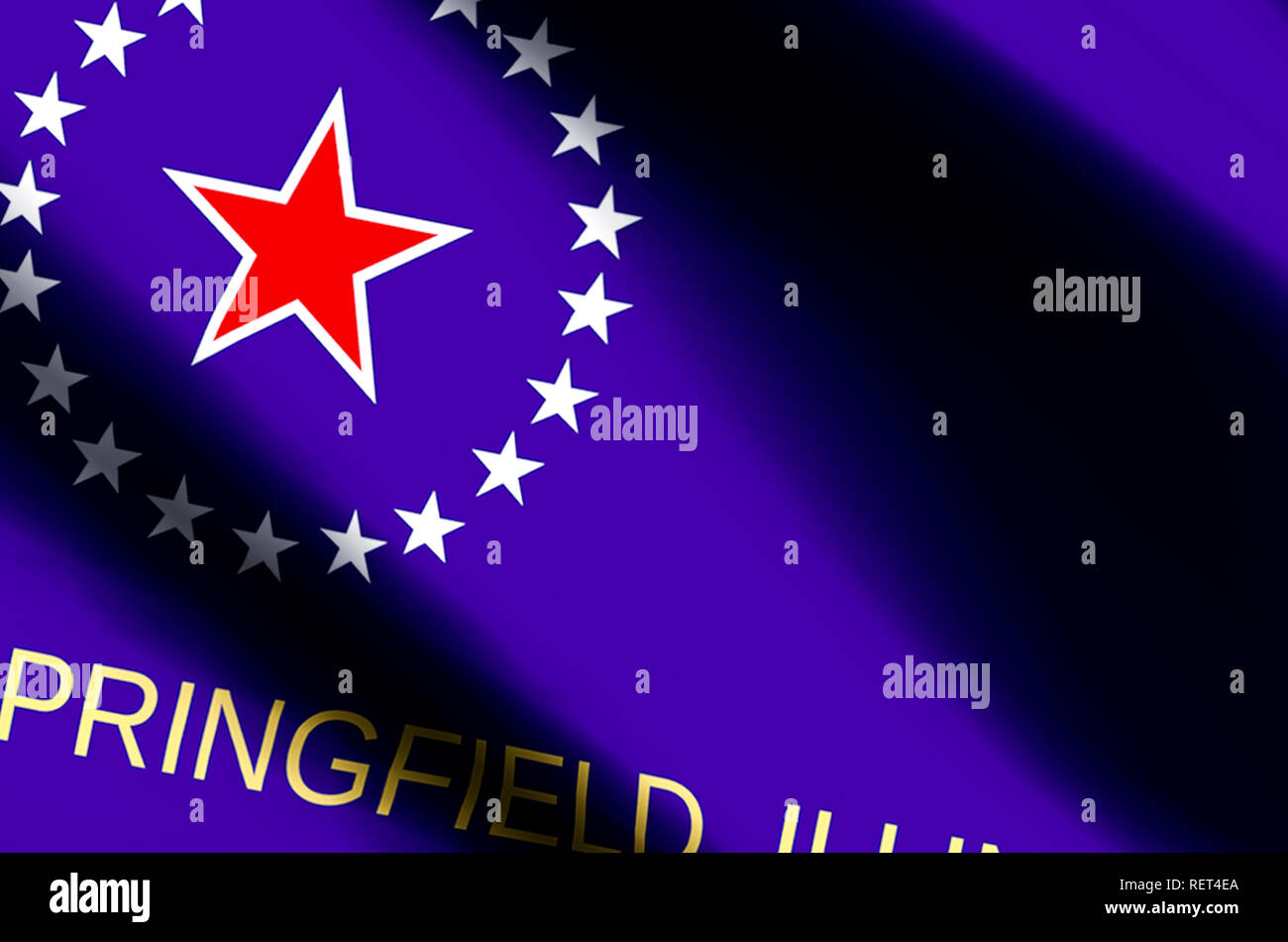 Springfield Illinois stylish waving and closeup flag illustration ...