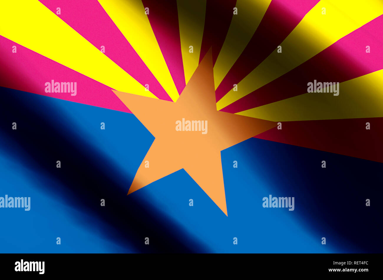 Arizona stylish waving and closeup flag illustration. Perfect for ...