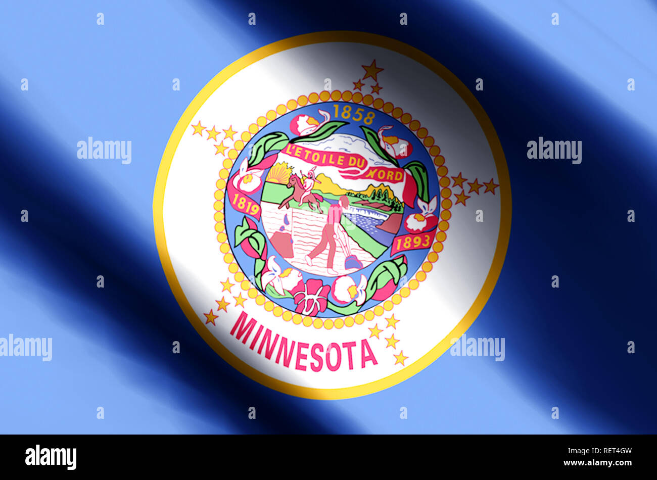 Minnesota stylish waving and closeup flag illustration. Perfect for ...