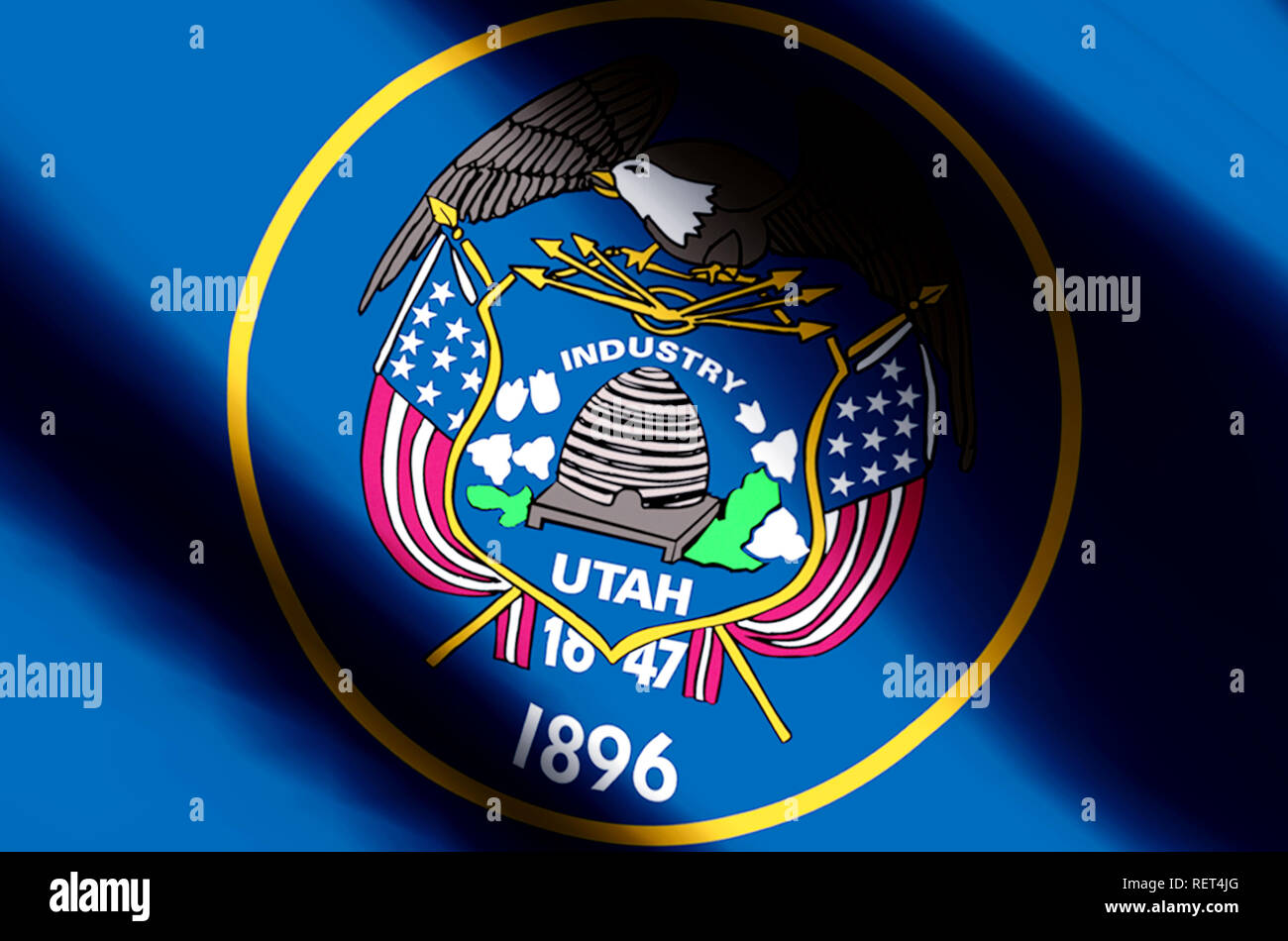 Utah stylish waving and closeup flag illustration. Perfect for ...