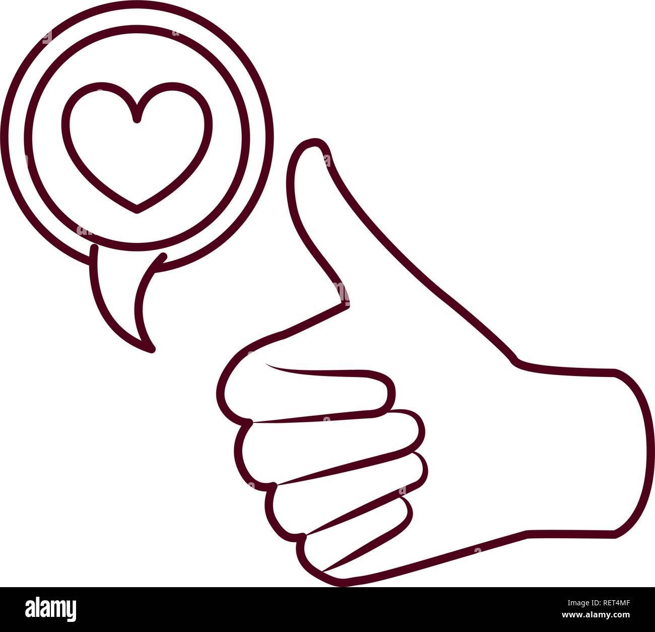 approval hands with heart isolated icon Stock Vector Image & Art - Alamy