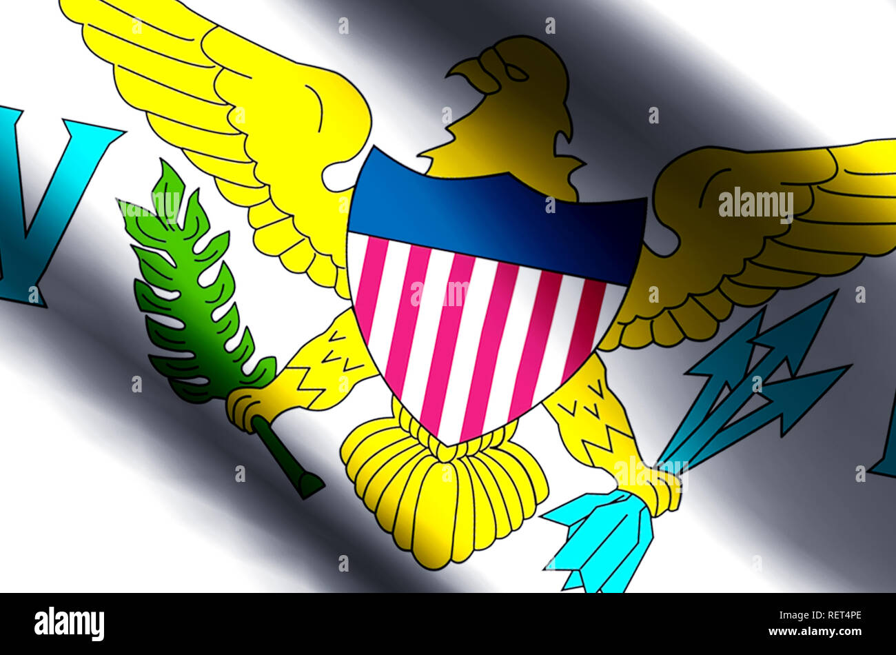 Virgin islands stylish waving and closeup flag illustration. Perfect ...
