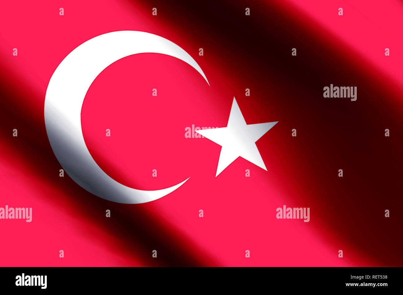 Turkey stylish waving and closeup flag illustration. Perfect for ...