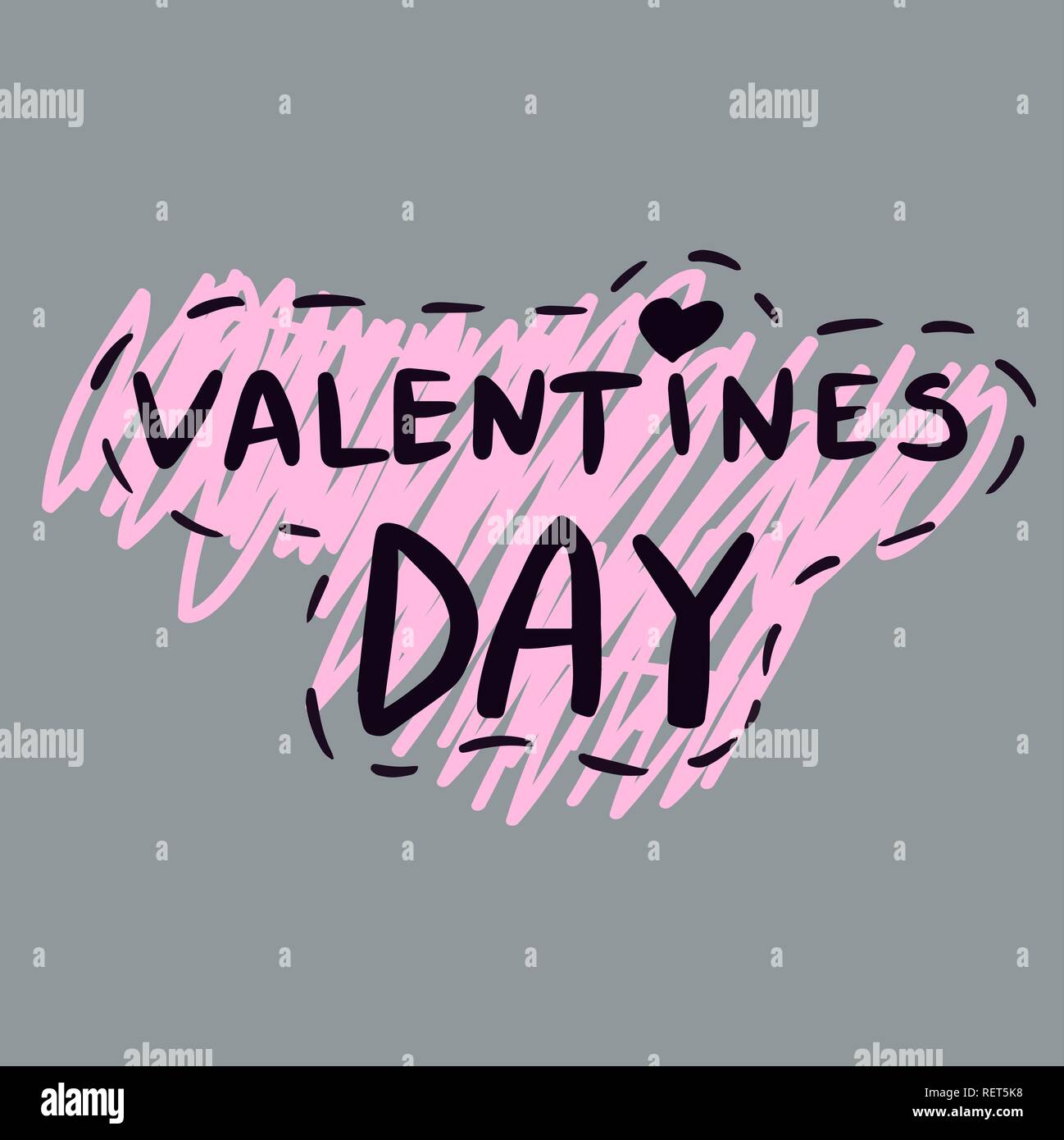 Vector inscription With Valentine's Day. Handwritten greeting card ...