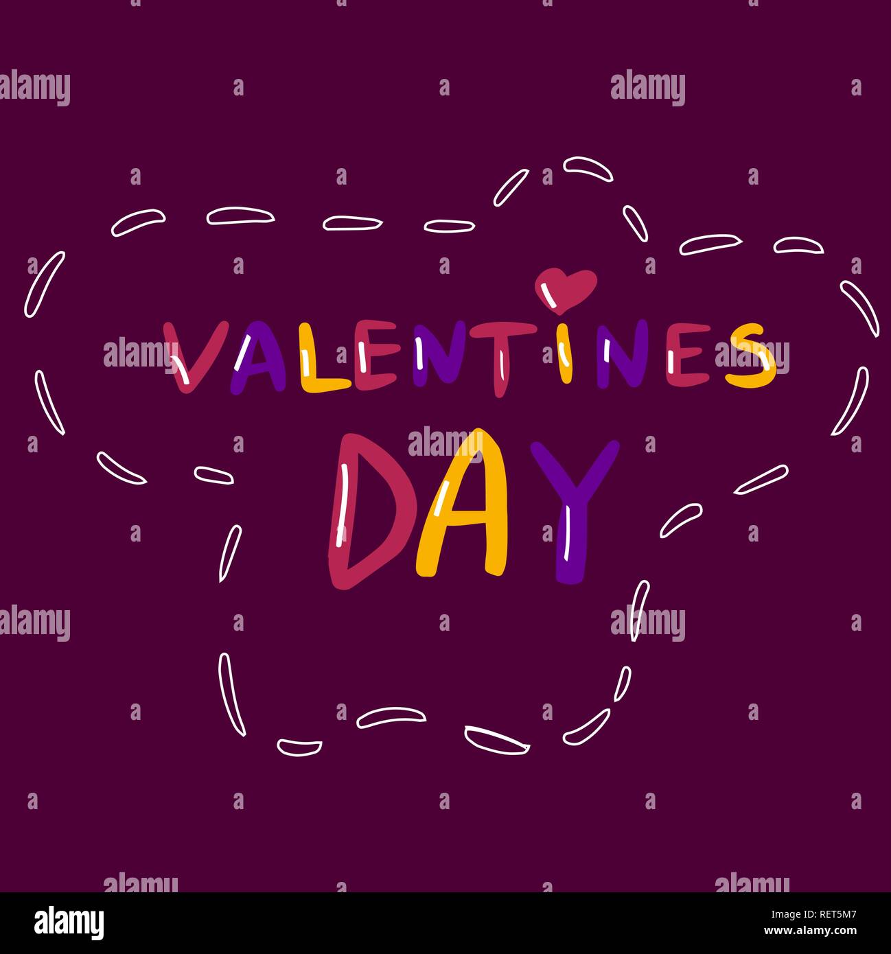 Vector inscription With Valentine's Day. Handwritten greeting card ...