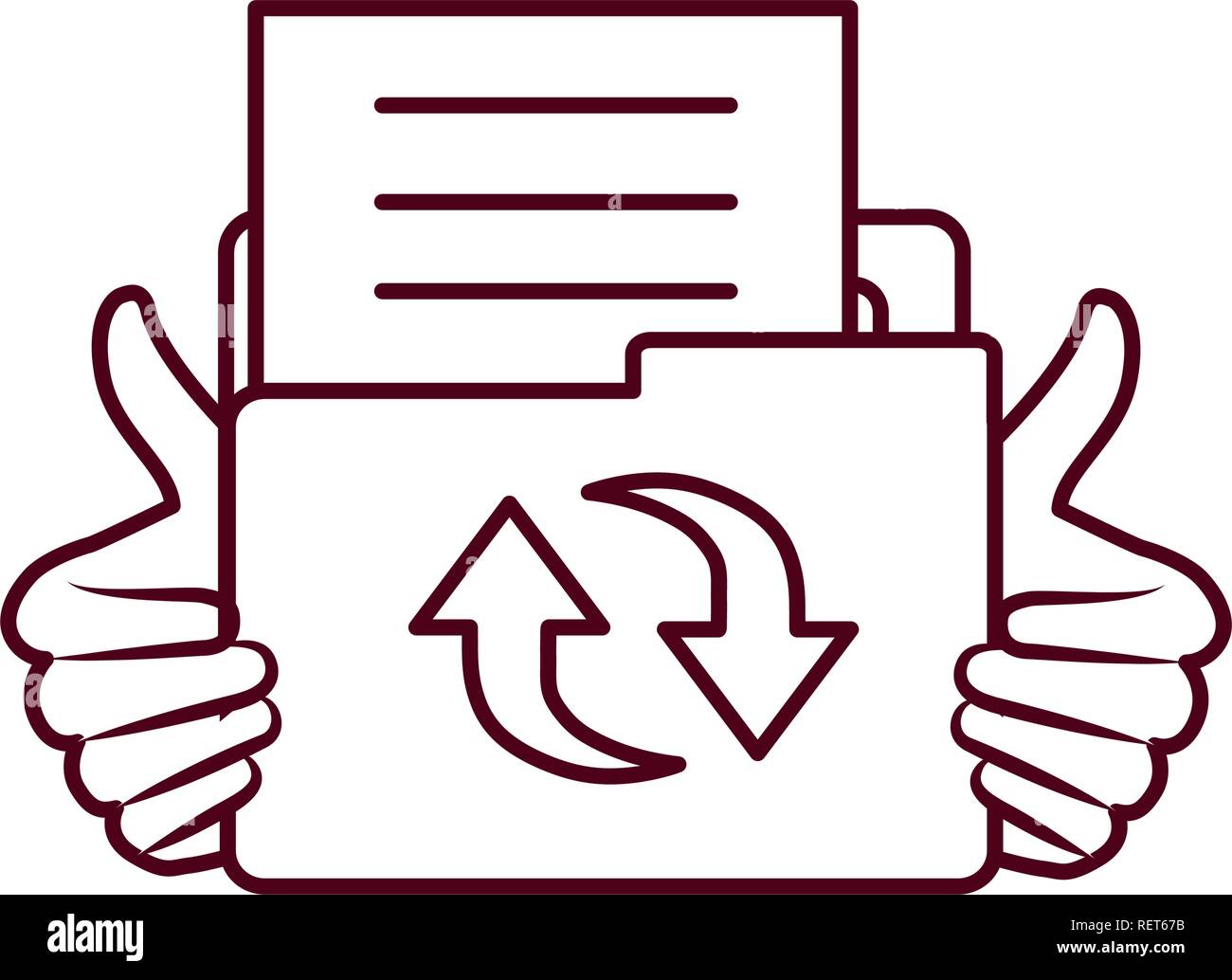 hands with folder isolated icon Stock Vector Image & Art - Alamy