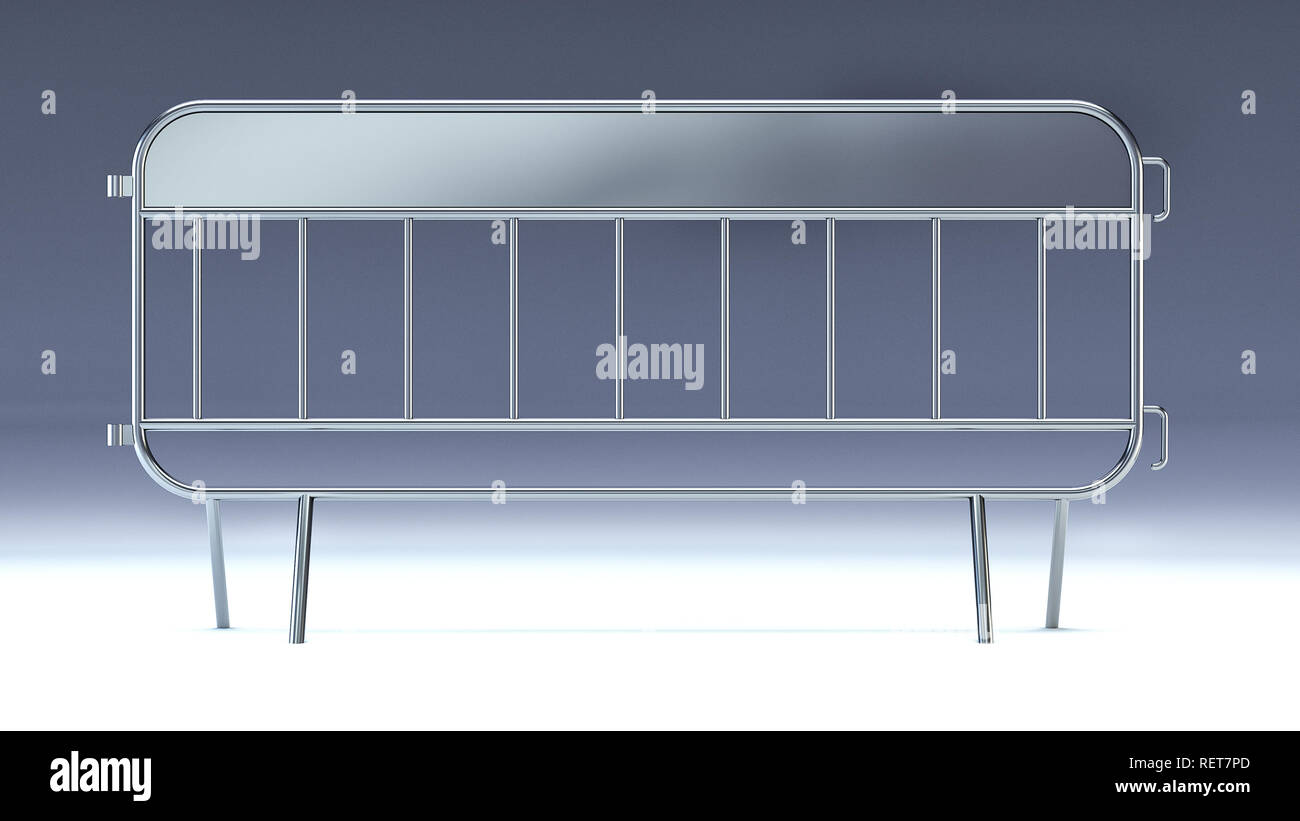 crowd barrier, fan divider, temporary metal security barrier mockup, 3d ...