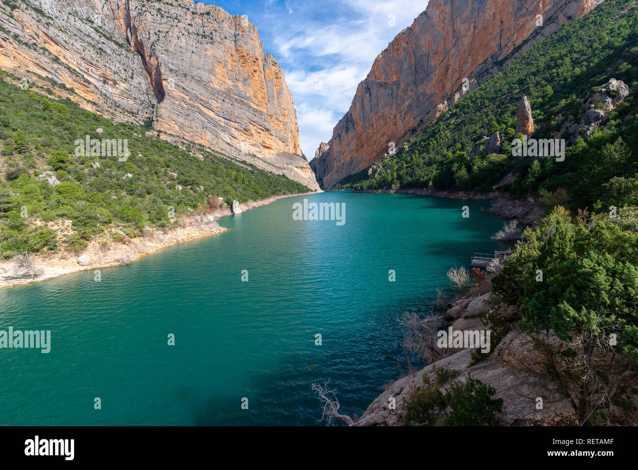 Congost de Mont-Rebei defile, border between Catalonia and Aragon ...