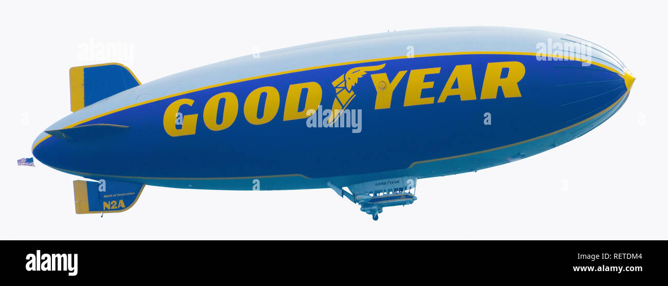 Goodyear blimp flying Cut Out Stock Images & Pictures - Alamy