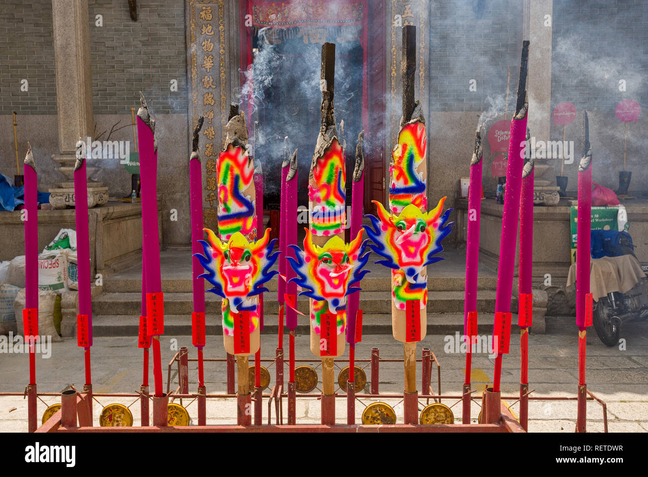 giant incense stick in front of The Toishan Nin Yong Temple for Chinese ...