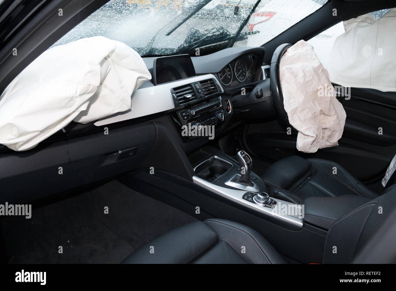 Car crash / vehicle damage; Deployed Airbag Stock Photo - Alamy
