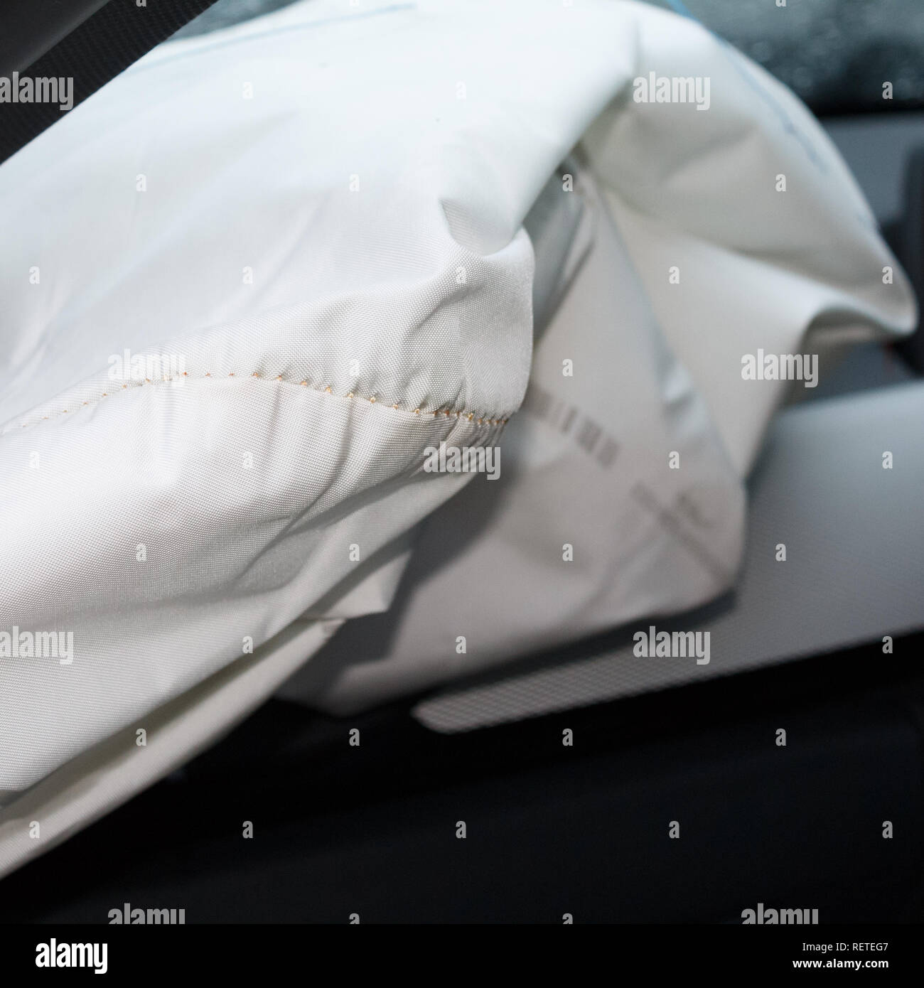 Car crash / vehicle damage; Deployed Airbag Stock Photo - Alamy