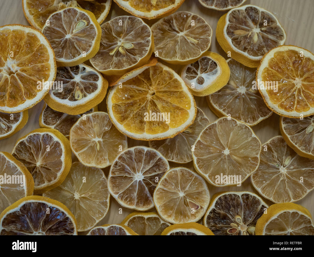 Background, texture. Dried orange slices are waiting for Christmas ...