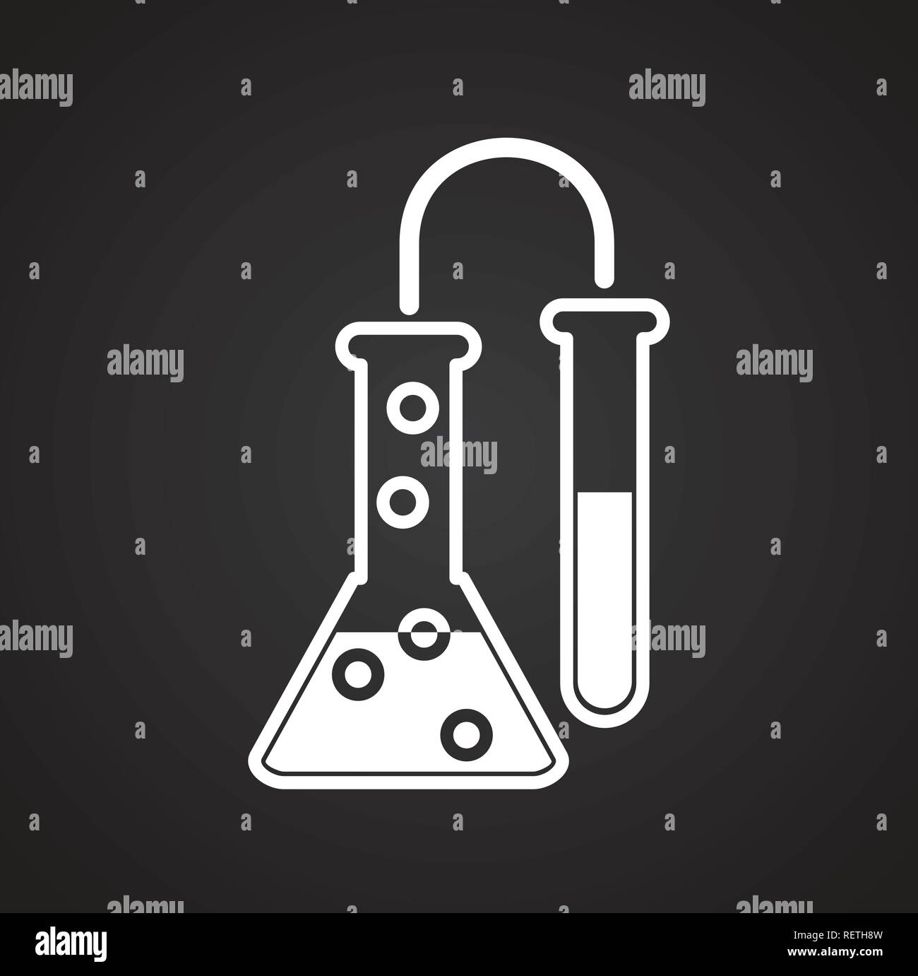 Chemistry icon on black background for graphic and web design, Modern ...