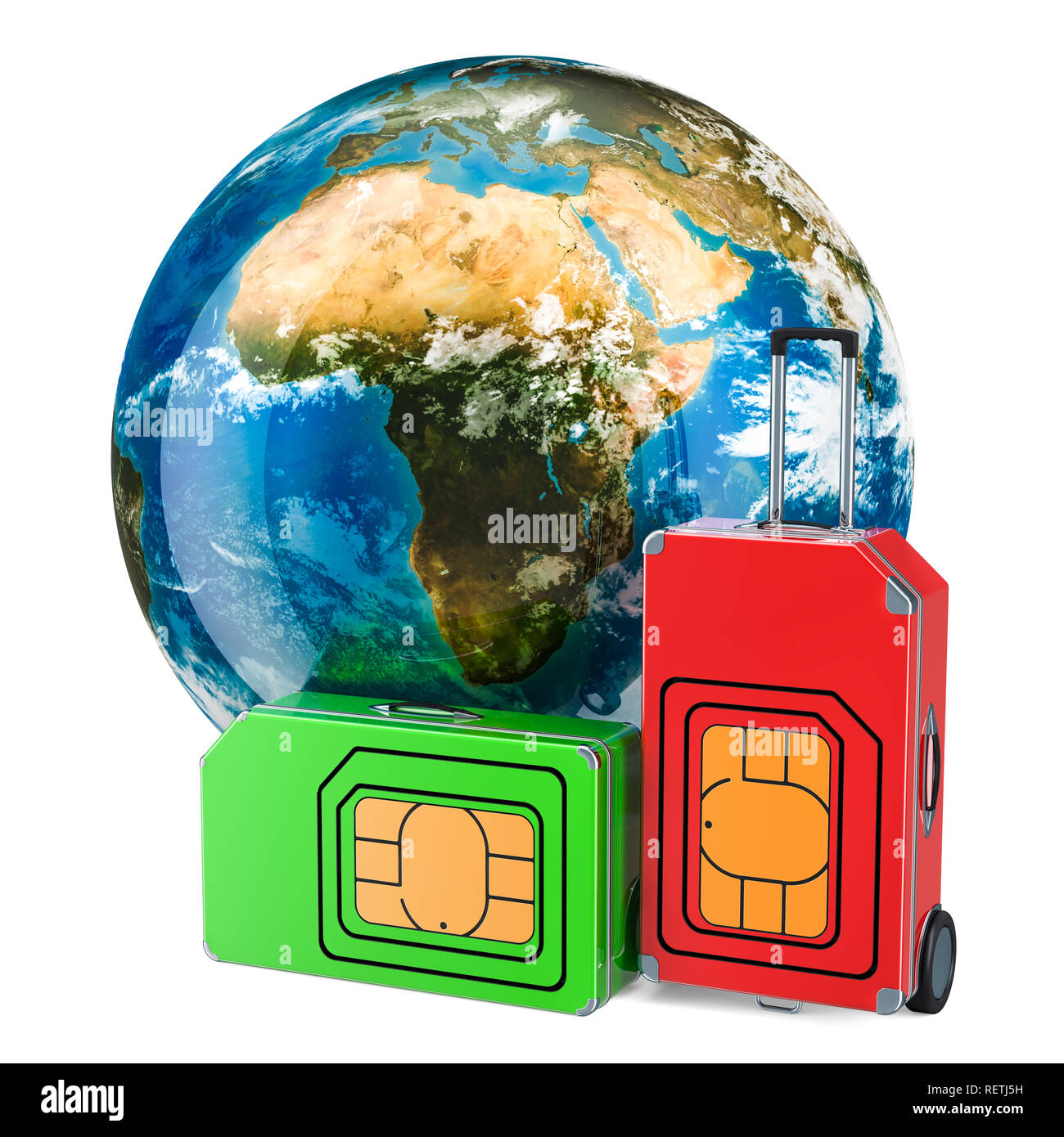 Global roaming and traveling, Travel Sim concept, 3D rendering isolated ...