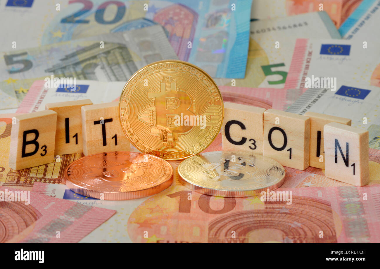 Bitcoin euro notes hi-res stock photography and images - Alamy