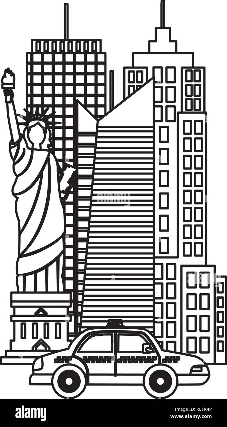 statue of liberty city skyscraper Stock Vector Image & Art - Alamy